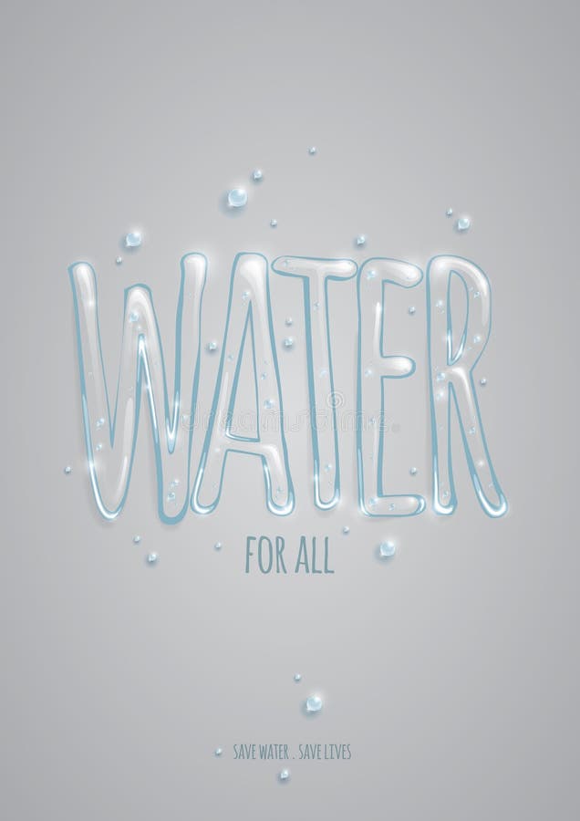 Water for All Poster. Vector Illustration Decorative Design Stock ...