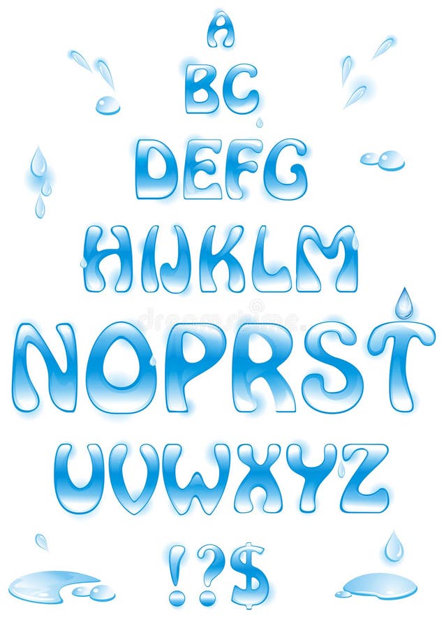 Abc. Water Alphabet. Vector. Stock Vector - Illustration of cute ...