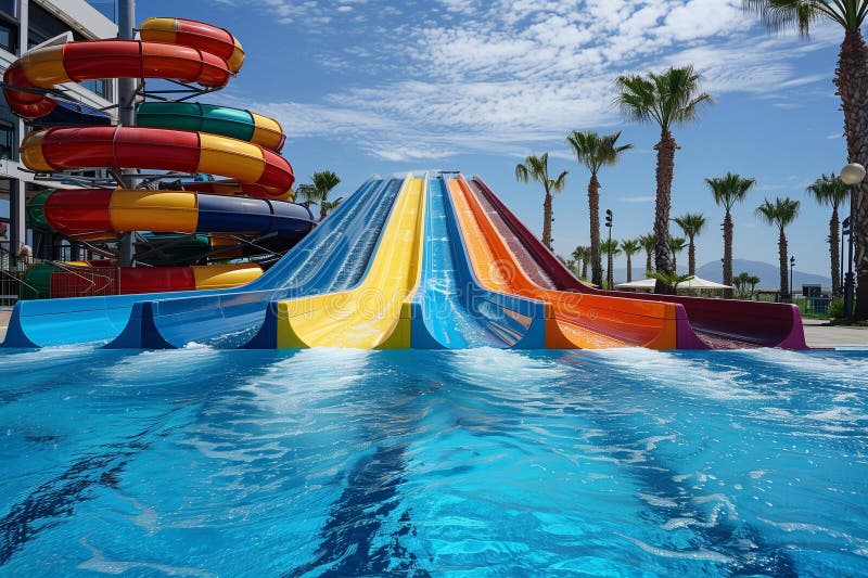 Water Amusement Park. Summer Water Activities Stock Illustration ...