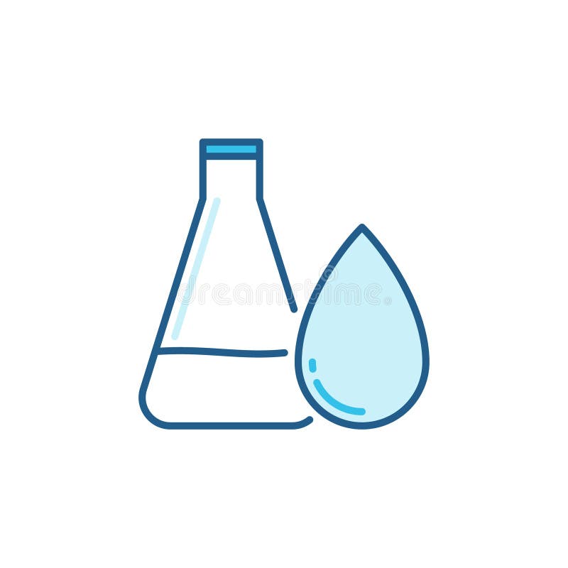 Water Analysis Line Icon. Dirty Aqua Drop Sign. Vector Stock Vector ...