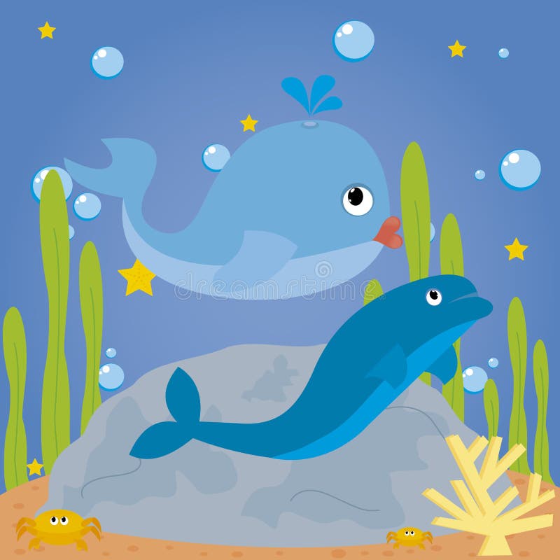 Water animals stock vector. Illustration of crab, starfish - 44534522