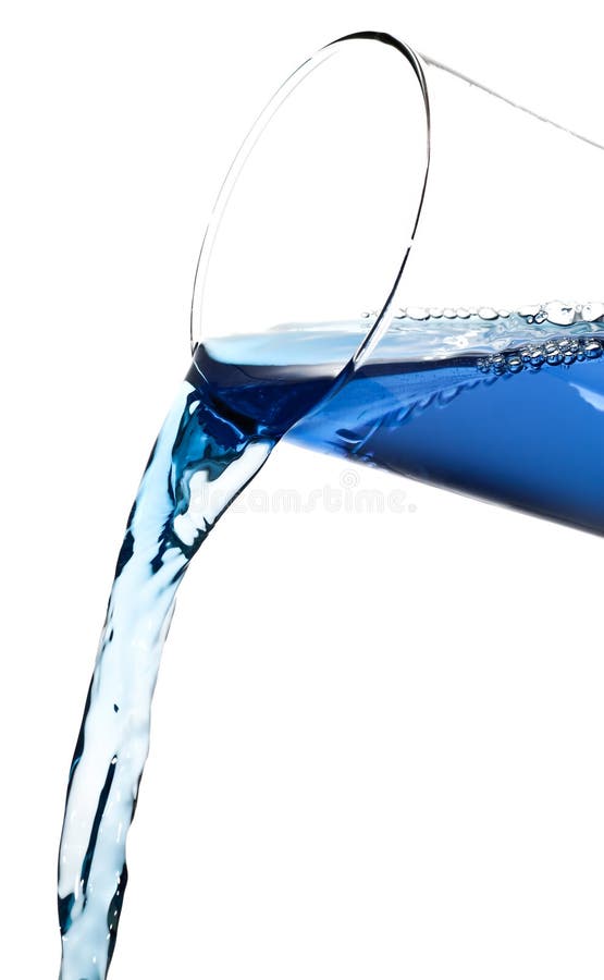 Water or Any Other Light Blue Liquid Spilling from Stock Photo - Image ...