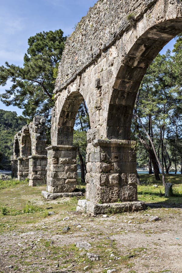 Water Arches of Phaselis in Antalya, Turkey Stock Photo - Image of city ...