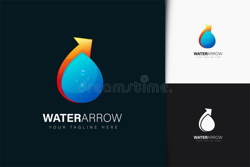 Water Arrow Logo Design with Gradient Stock Vector - Illustration of ...