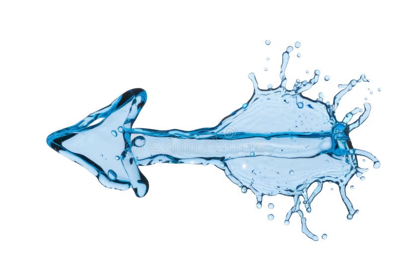 Water Arrow Splash Isolated on White Background Stock Photo - Image of ...