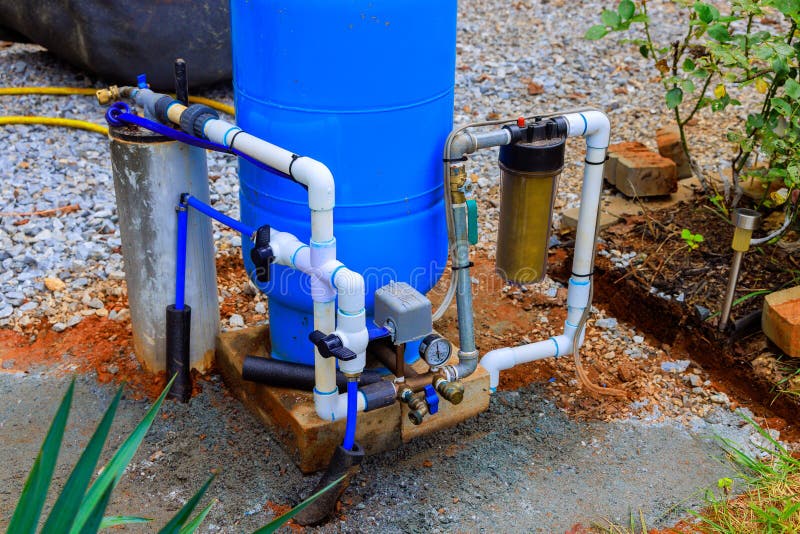 Water Artesian Well System Setup in Residential Outdoor Setting for ...