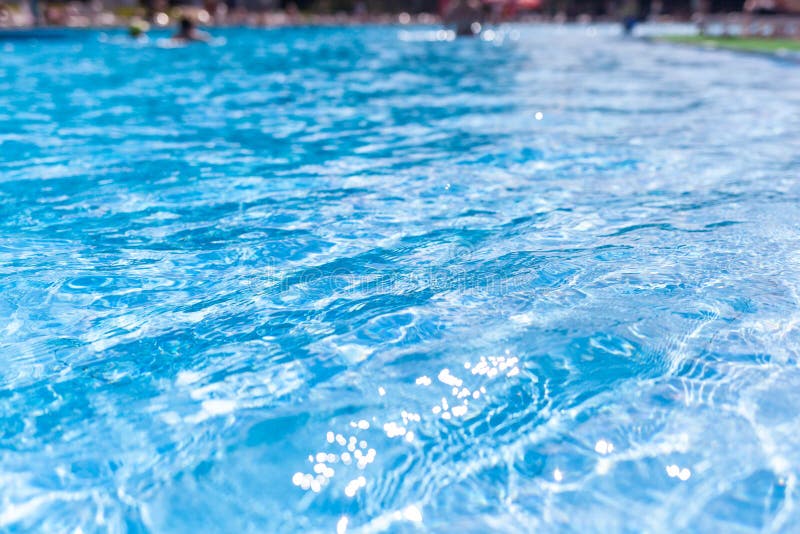 Water Background, Ripple and Flow with Waves. Summer Blue Swiming Pool ...