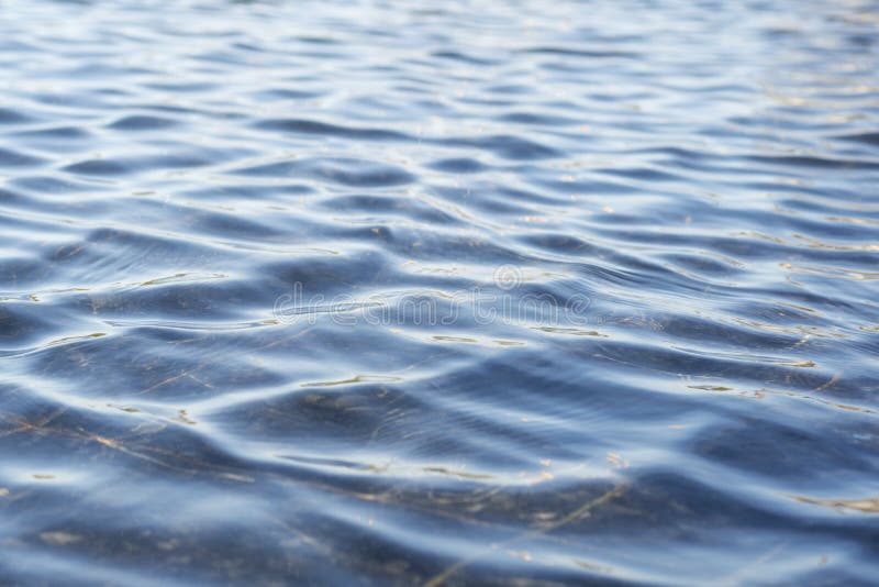 Water Background. Shining Blue Wavy Water Surface Ripple Background ...