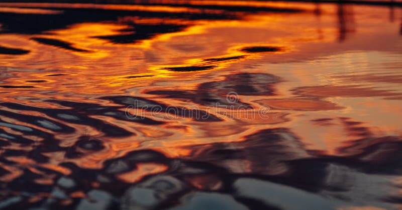 Water Background with Smooth Ripples during Sunset Stock Photo - Image ...