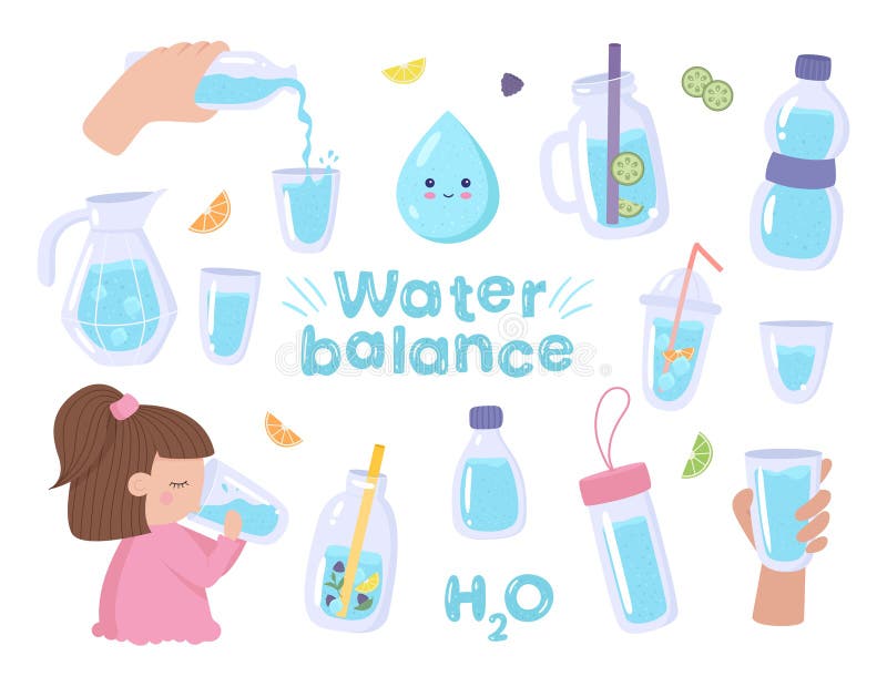 Vector Doodle Illustration of a Cute Water Bottles, with a Fun Design ...