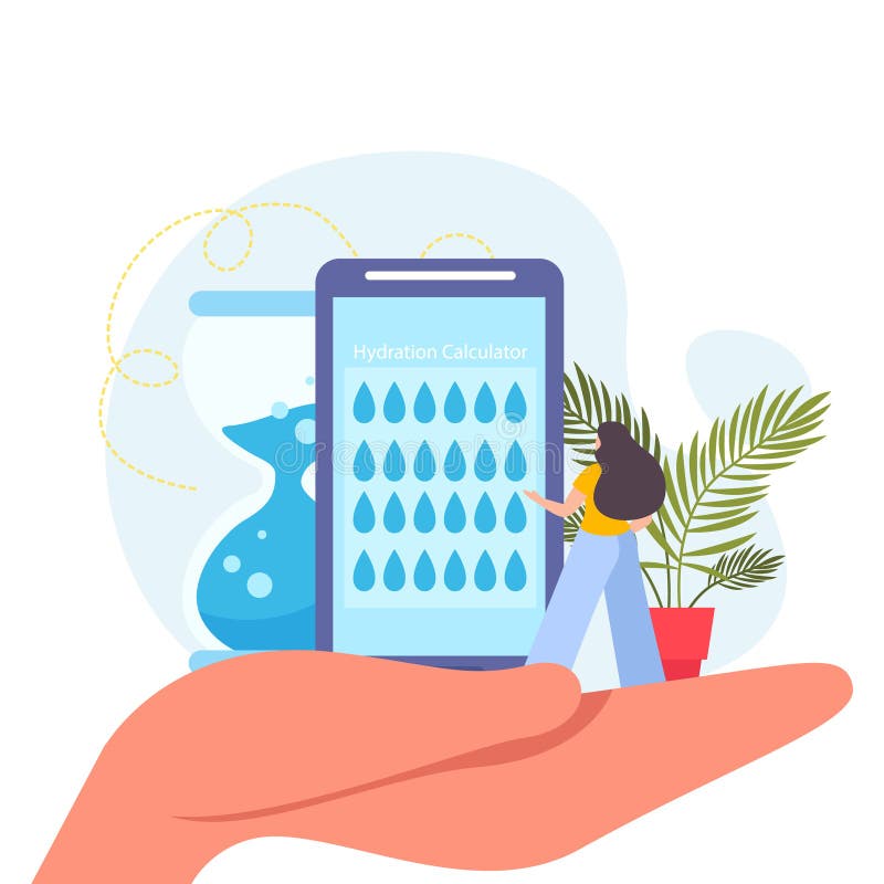 Water Balance App Composition Stock Illustration - Illustration of ...