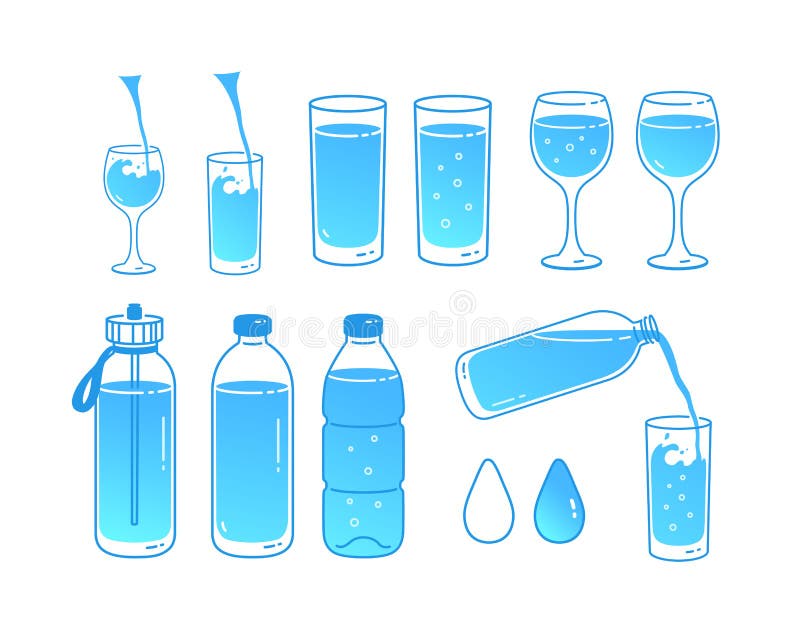 Water Balance Concept Illustrations Set Stock Vector - Illustration of ...