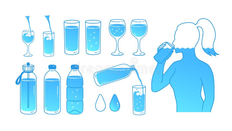 Water Balance in Human Body Organs Poster with Senior Man Silhouette ...