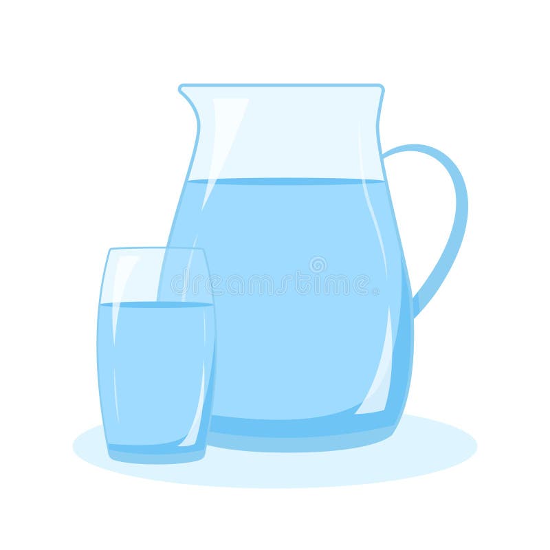 Water Balance Concept. a Jug and a Glass of Water Stock Vector ...