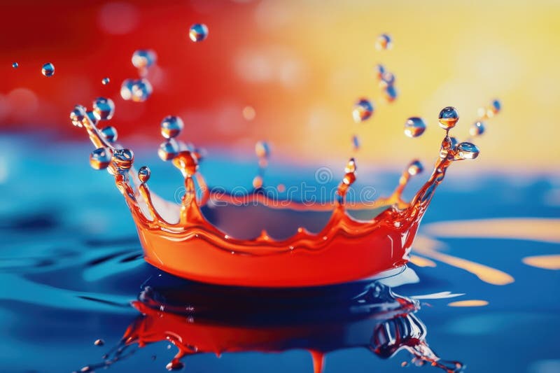 A Water-based Structure Forms a Crown Shape on a Calm Blue Surface ...