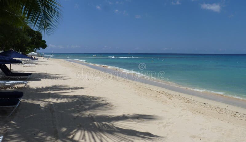 A Barbados, Caribbean island scene, A water and beach scene from the ...