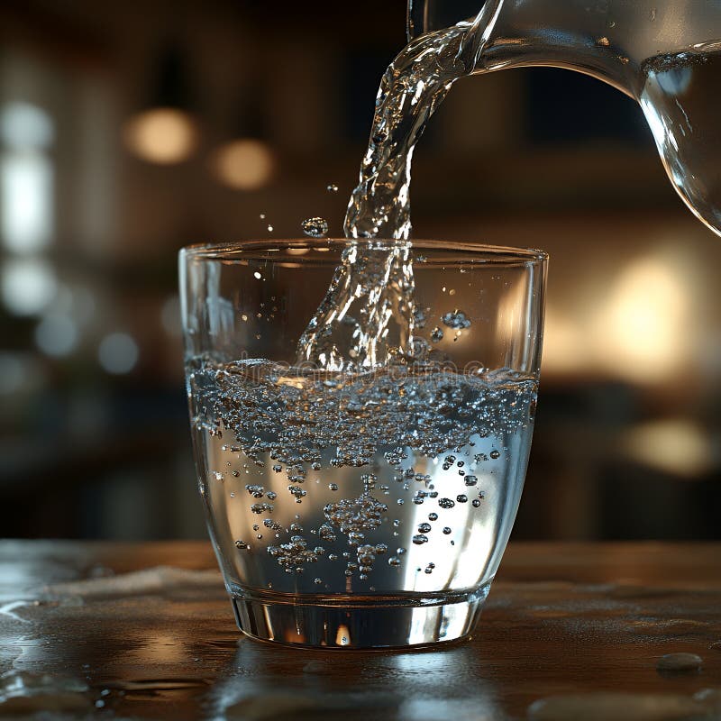 Water Being Poured into a Cup Stock Illustration - Illustration of ...