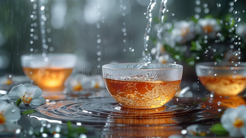 Water is Being Poured into a Cup of Tea Stock Photo - Image of ...