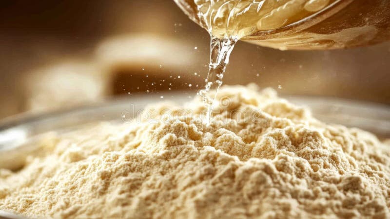 Water Being Poured Onto a Pile of Flour Stock Illustration ...