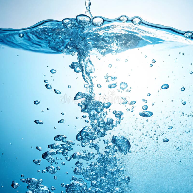 Water Blast with Bubbles in Blue Stock Illustration - Illustration of ...