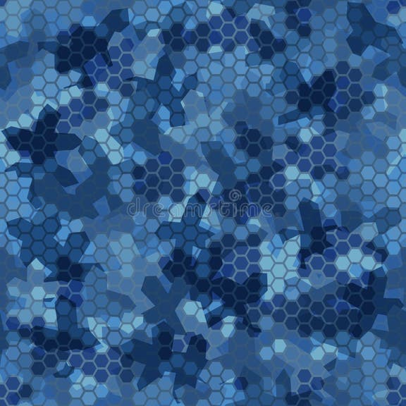 Water Blue Halftone Camouflage Seamless Pattern Hexagonal Geometric ... Water Blue Halftone Camouflage Seamless Pattern Hexagonal Geometric ...