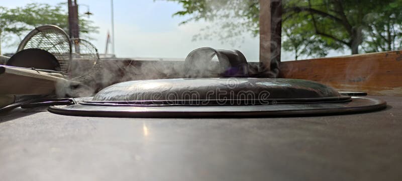 Water Boiling in a Big Pot. Stock Image - Image of steel, trench: 240738931