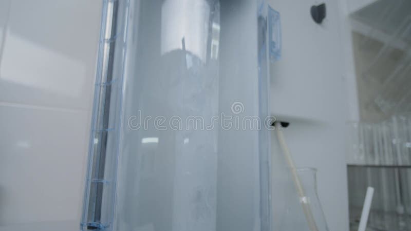 Water Boiling in Machine at Laboratory. Science Technology Close Up ...