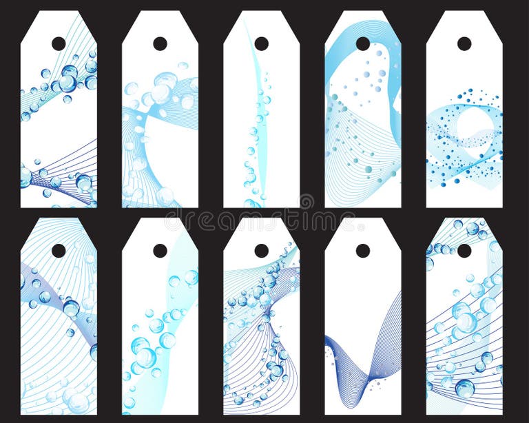 Water bookmarks set stock vector. Illustration of bookmarks - 8978744