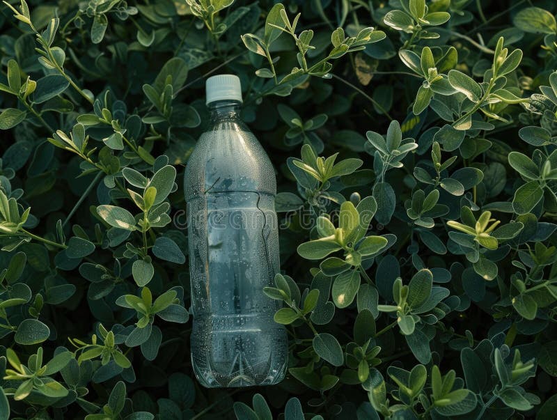 Water Bottle in Bush stock image. Image of hiking, outdoors - 375004071
