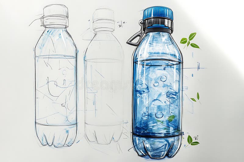 Water Bottle Design Sketch stock illustration. Illustration of ...