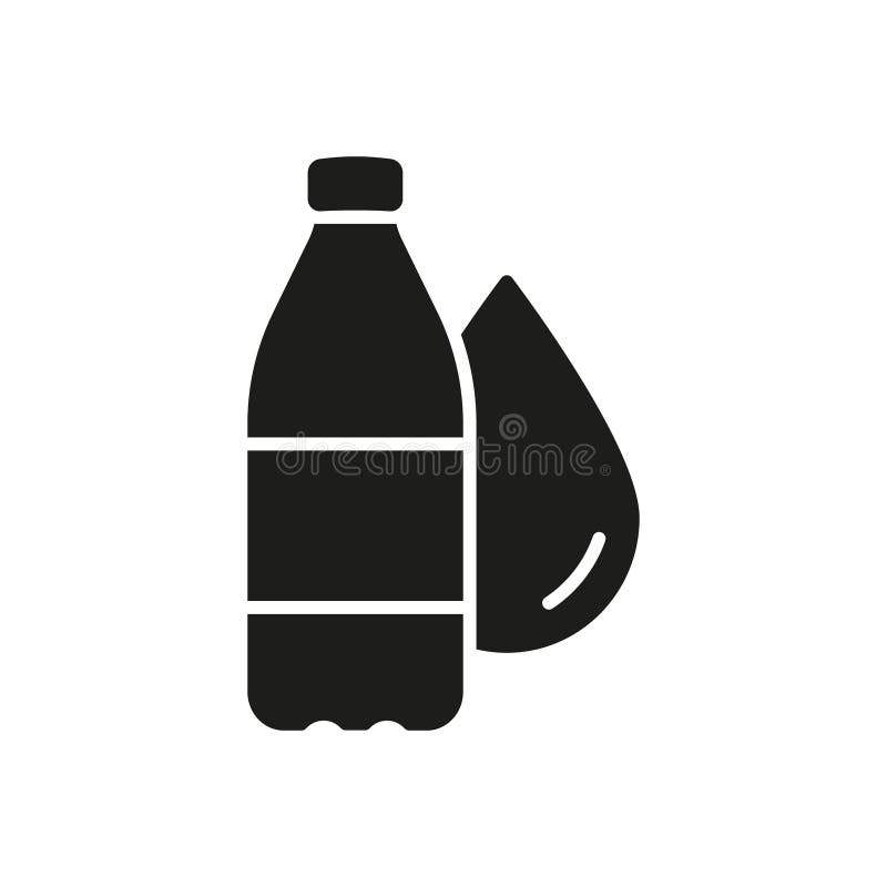 Water Bottle with Droplet Solid Icon. Hydration, Refreshment, and ...