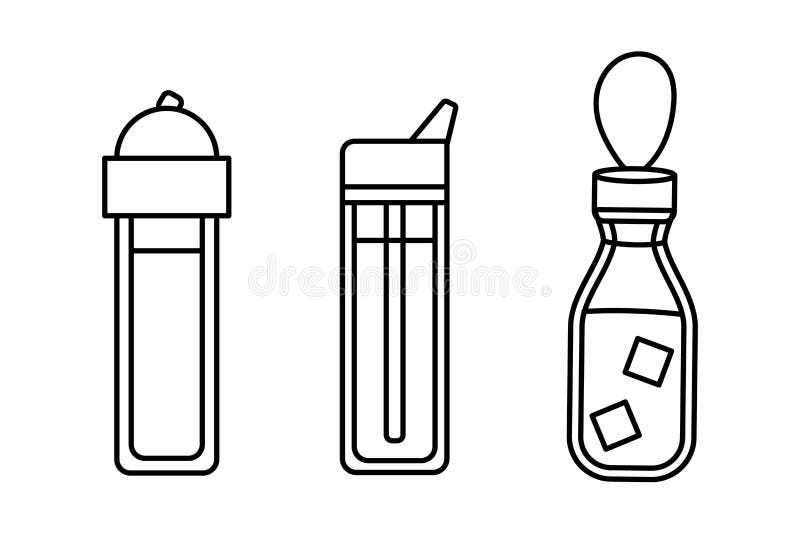 Reusable Water Bottle Outline Stock Illustrations – 280 Reusable Water ...