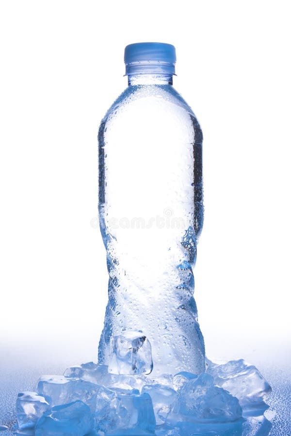 Water bottle on ice stock photo. Image of cold, bluish - 19151096