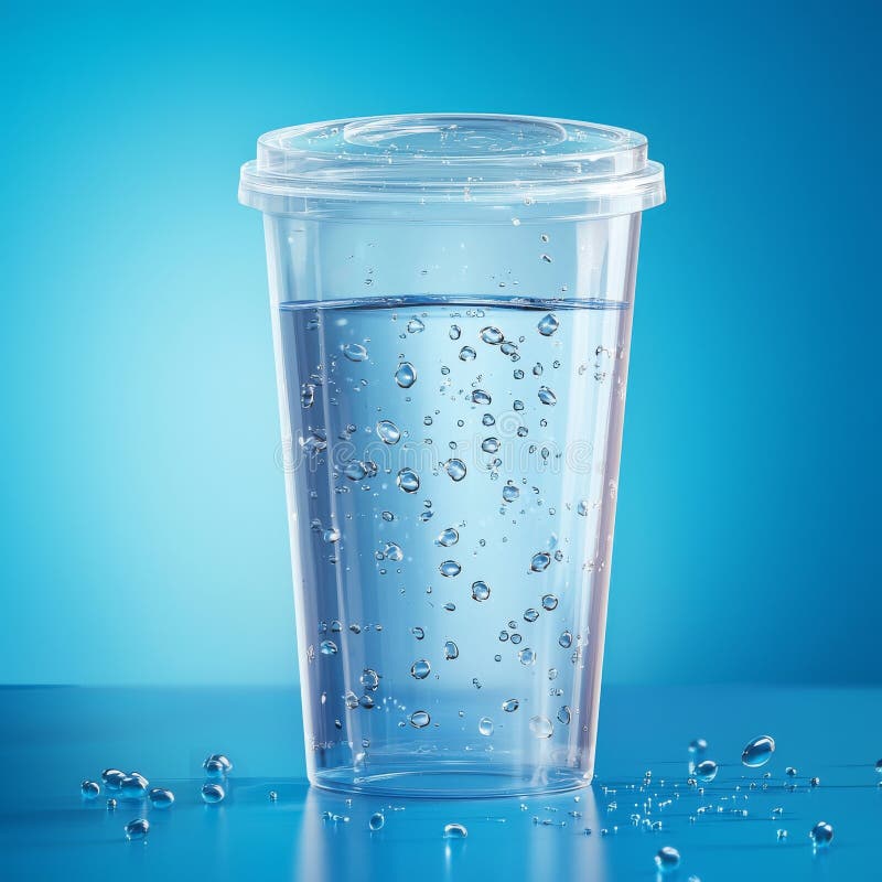 Water Bottle with Lid and Water Drops Stock Image - Image of fluid ...