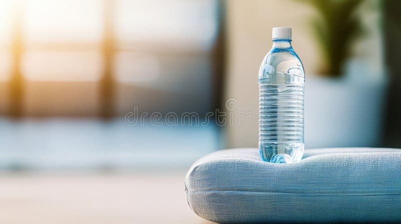 Water Bottle Placed on a Meditation Cushion, Representing the Harmony ...