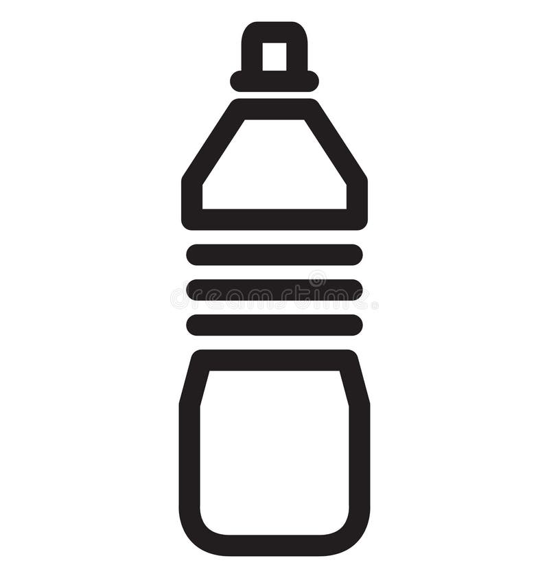 Water Bottle Single Line Vector Illustration Icon Stock Vector ...