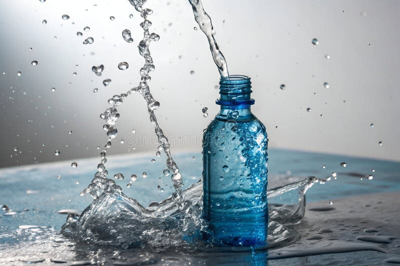Water Bottle Splash stock illustration. Illustration of clean - 369768002