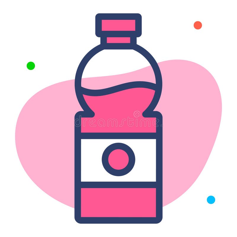 Water Bottle Vector Line Icon. Simple Creative Vector Line Icon Stock ...