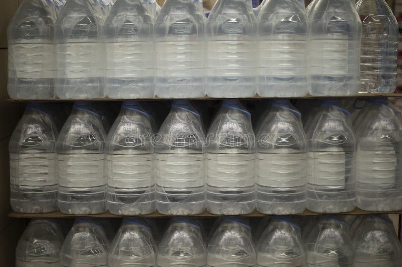 Water Bottles. Water in Store Stock Photo - Image of product, delivery ...