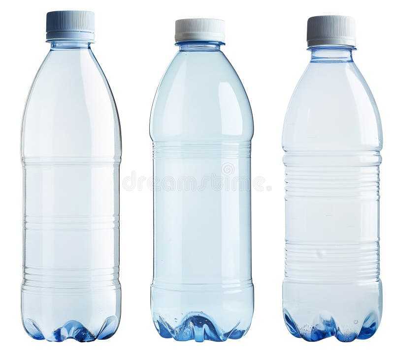 Water Bottles, Three Plastic Bottles on White Stock Illustration ...