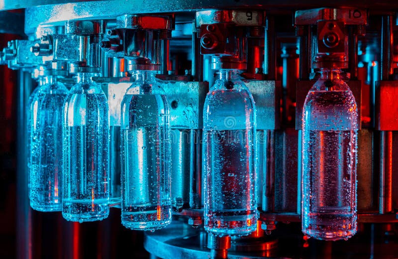 Water Bottling Line for Processing and Bottling Pure Spring Water Stock ...