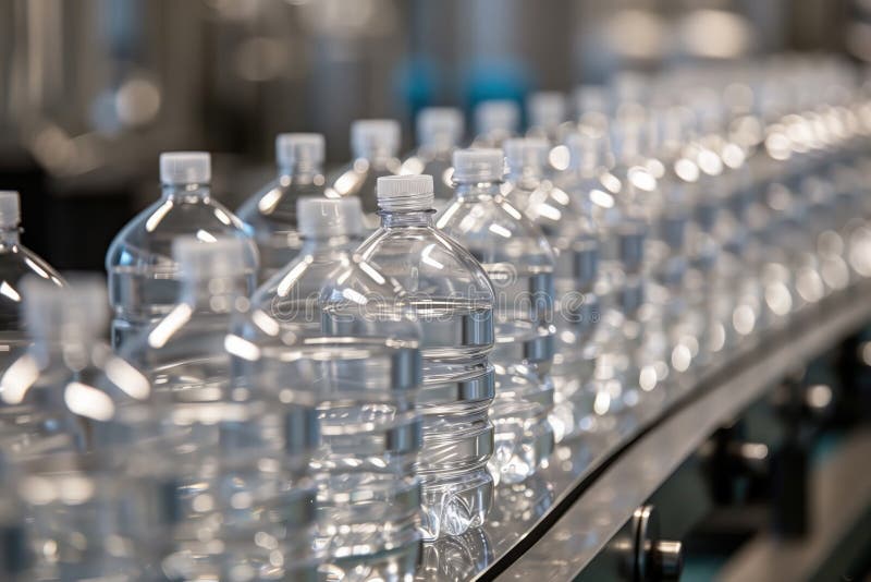Water Bottling Process on Production Line Stock Illustration ...