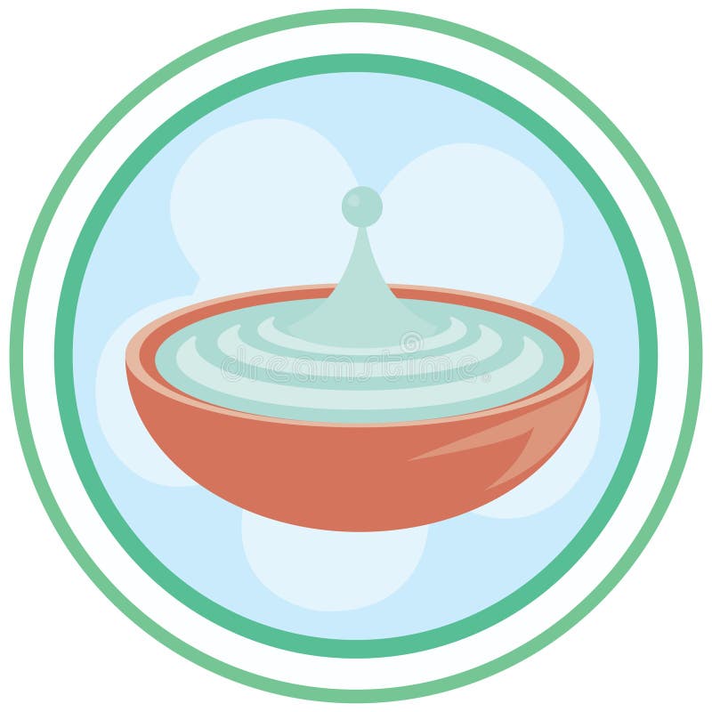 Water in a Bowl. Vector Illustration Decorative Design Stock Vector ...