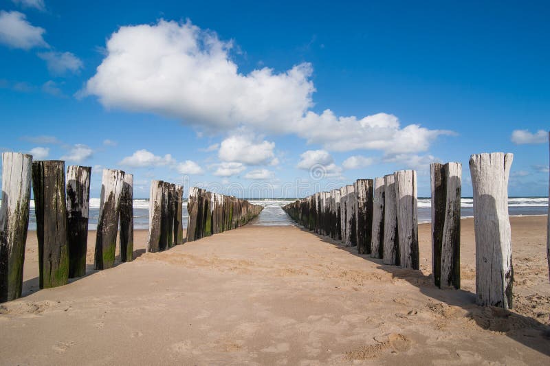 Water Breakers on the Dutch Coast Stock Photo - Image of blue, beach ...