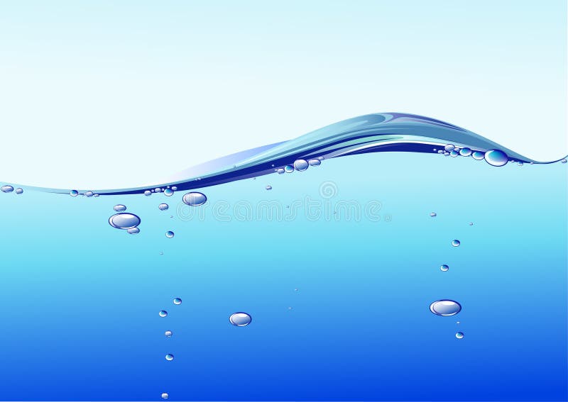 Water Wave with Bubbles stock vector. Illustration of realistic - 8817022