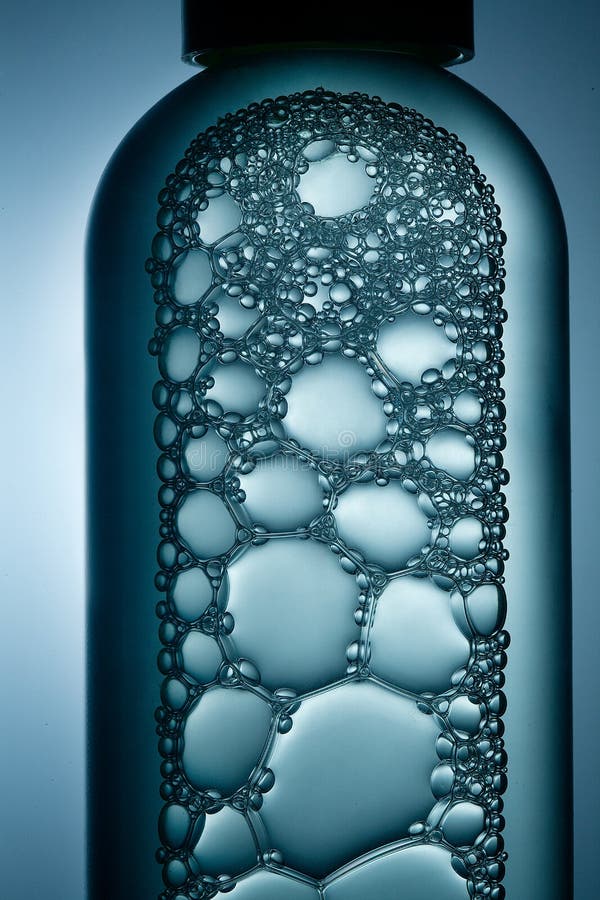 Water and Bubble in the Bottle Stock Image - Image of inorganics ...