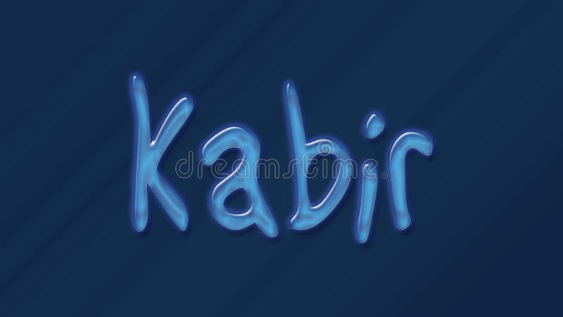 Water Bubble 3D Text Effect of Name Kabir 0n Blue Background. Stock ...