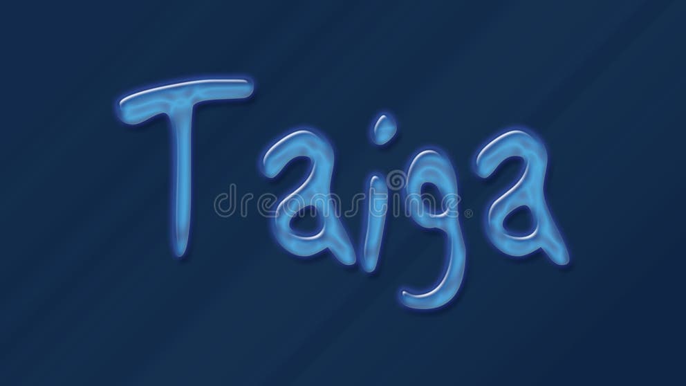 Water Bubble 3D Text Effect of Name Taiga 0n Blue Background. Stock ...