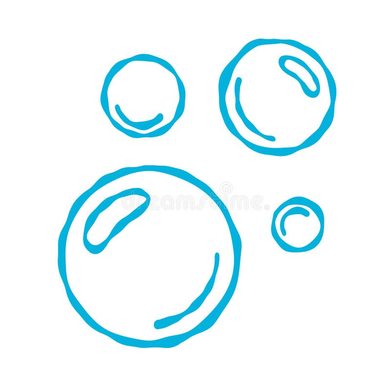 Water Bubble Doodle. Water Bubble Illustration with Hand Drawn Doodle Cartoon Style Vector Stock ...