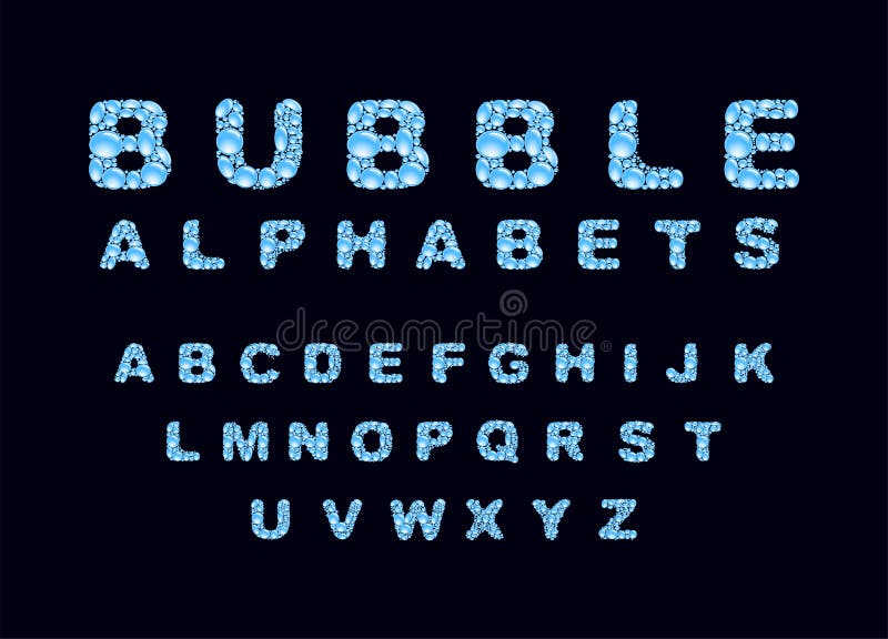 Water Bubble Letters A Z